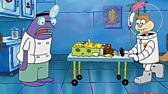 海绵宝宝受伤了,被送往医院急救