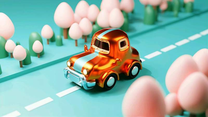 开心小汽车 3D建模 blender小动画 小汽车