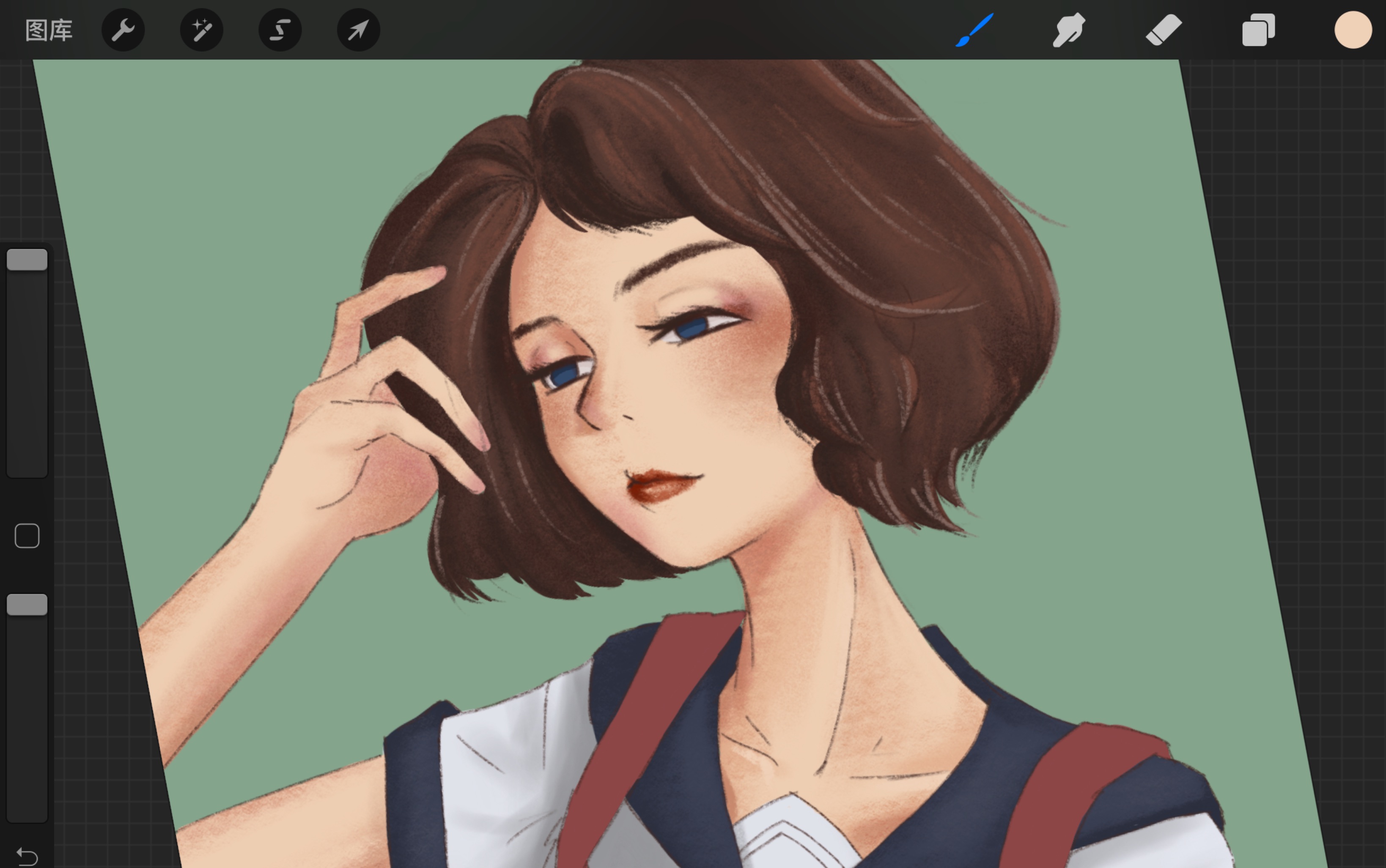 【procreate绘画教程】一个伪线稿上色教程