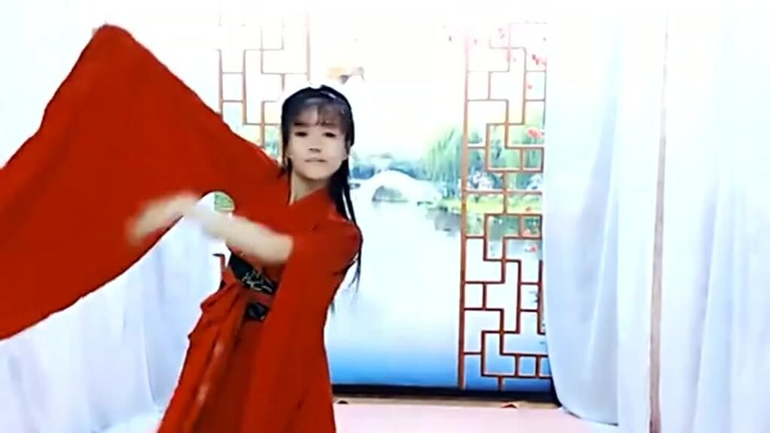 简单舞蹈教学视频 二次元萌妹舞蹈秀 空气古风舞之离弦呼吸