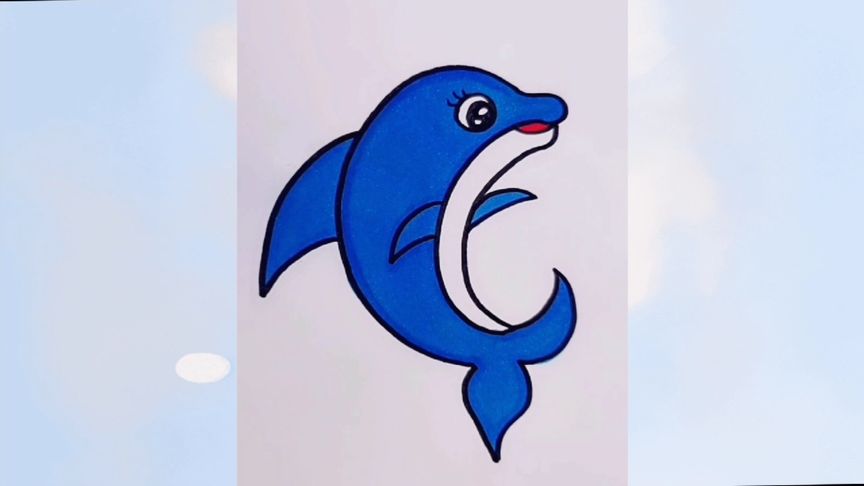 可爱的海豚来了#简笔画
