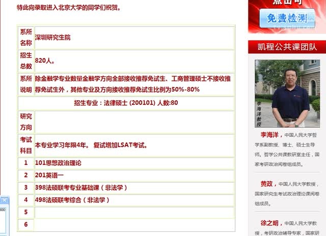 凯程2014年北大深圳研究生院法律硕士计算机应用技术专业考研招生...