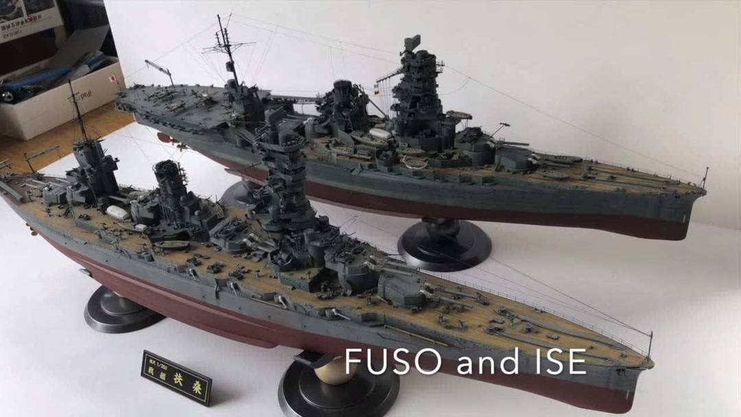 1-350富士見日本二战伊势号战列巡洋舰模型制造