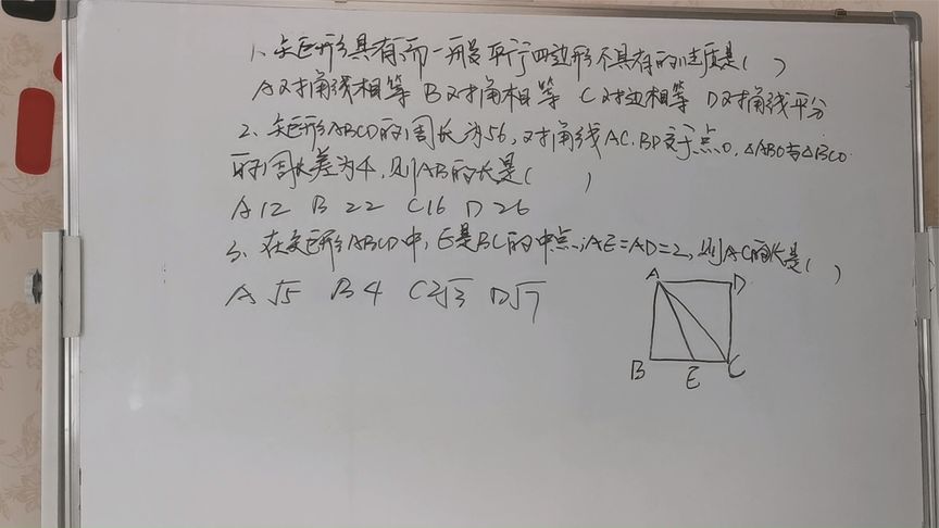 矩形基础训练1,掌握好基础是学好数学的关键