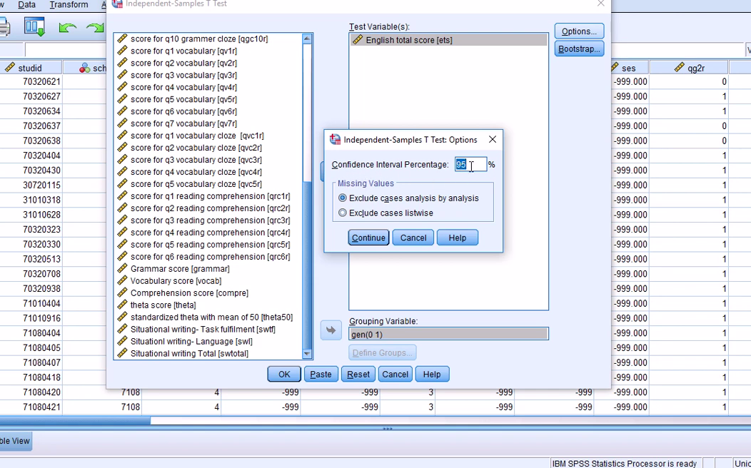 Bootstrapping and confidence intervals in t-test | SPSS