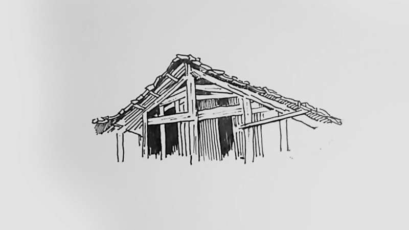 画完这幅小速写,只需一根烟的时间!