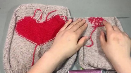 【织女鑫】2/2手工编织可爱的爱心圆领羊绒衫,新手零基础棒针教程_...