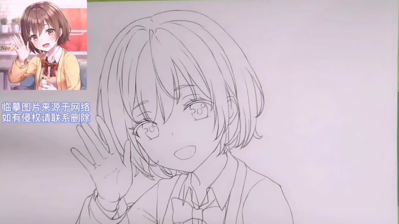 马克笔手绘一个甜甜的女孩子#马克笔