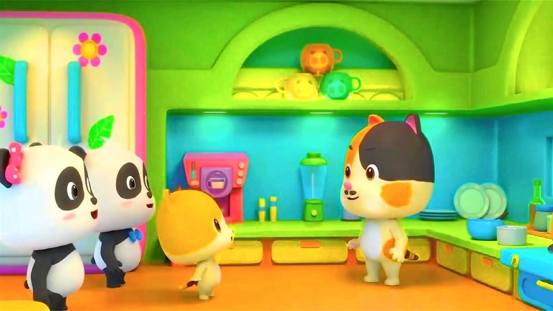 宝宝巴士动画第1季:猫咪爸爸给大家做饼吃!