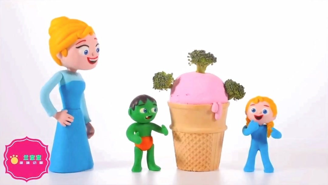 趣味搞笑动画;橡皮泥小人有一个超大的冰淇淋吃