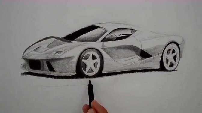 如何画一辆法拉利跑车,跟大叔一起来学习一下,画出来倍有排面