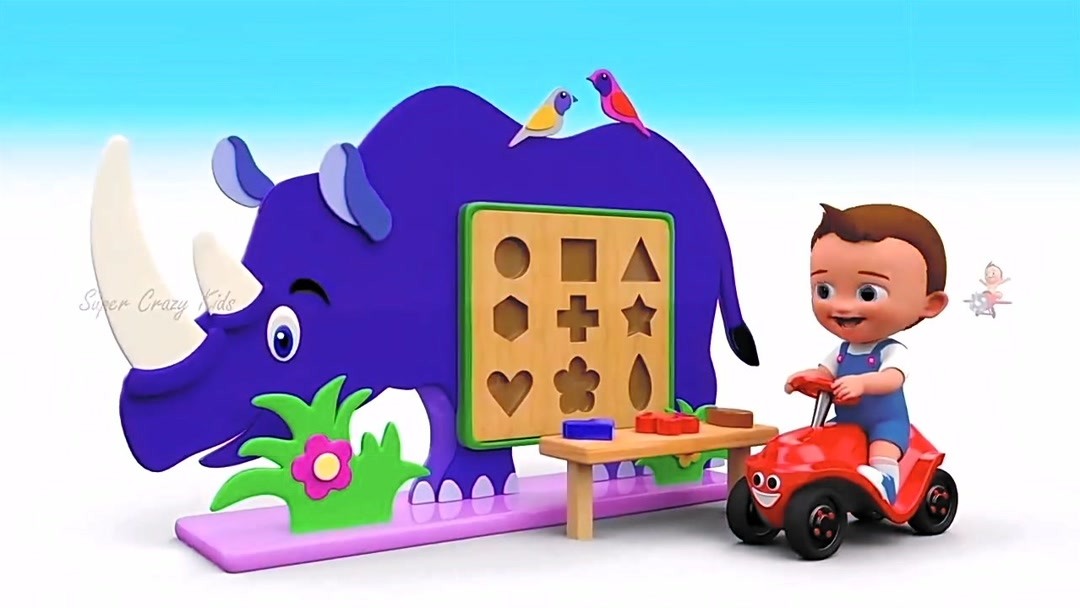 幼儿早教:宝宝玩几何图形拼图游戏学习颜色!