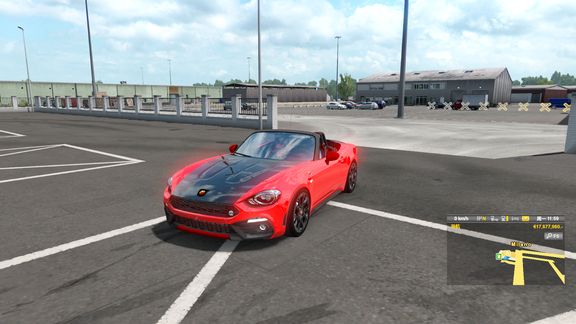 欧洲卡车模拟2,1.32版菲亚特阿巴特124跑车MOD试玩,美卡也能用
