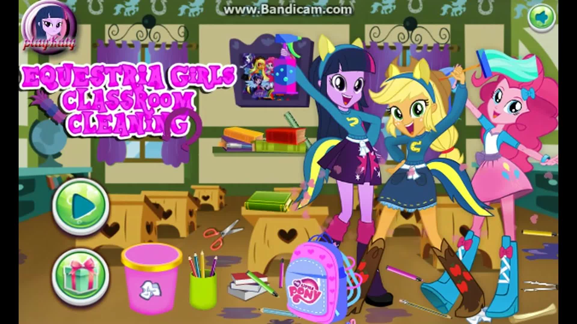 小马宝莉打扫教室:彩虹小马爱干净一起来劳动吧游戏