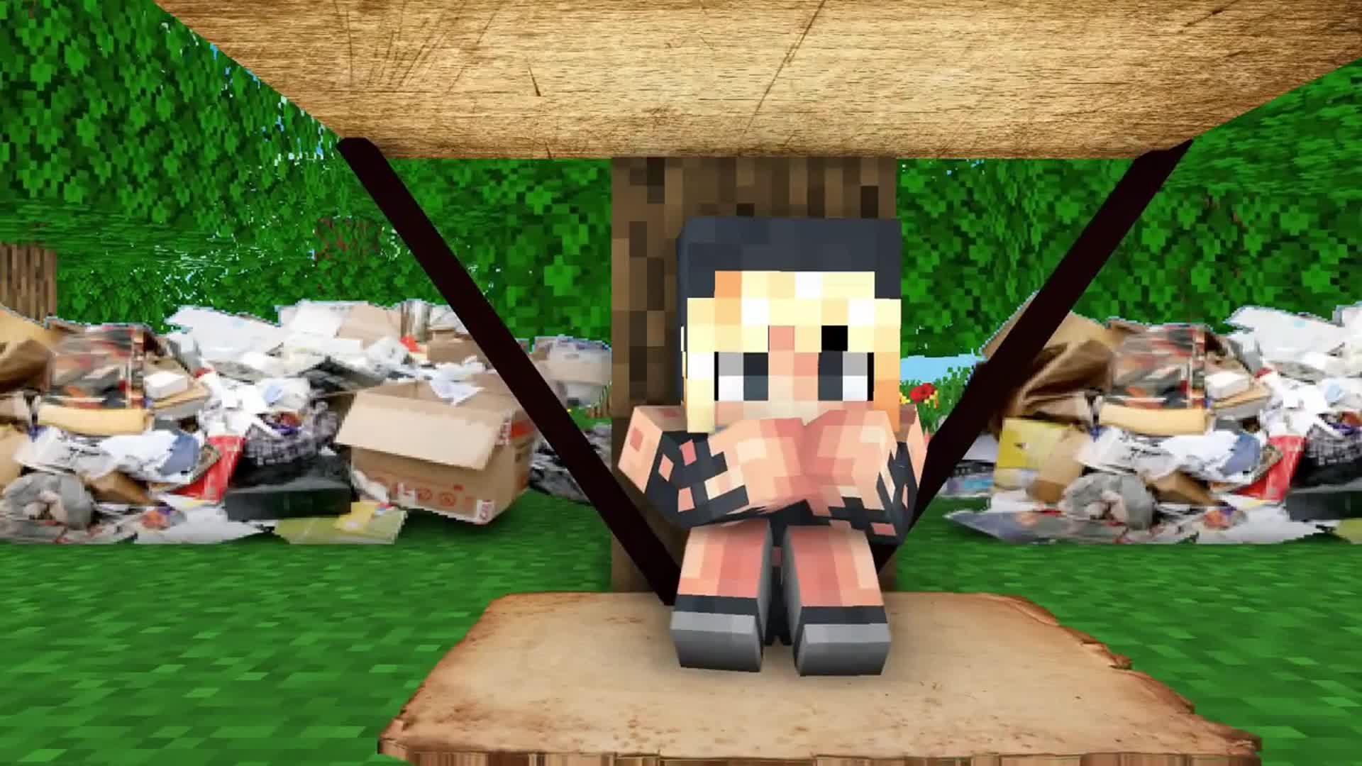 我的世界MC动画:实体303的生活,实体303抢走了流浪宝宝的面包!