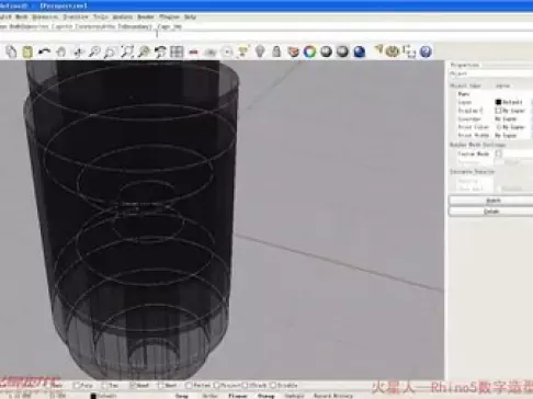 犀牛rhino建模渲染 雕塑沿物体拉弹簧线3D模型