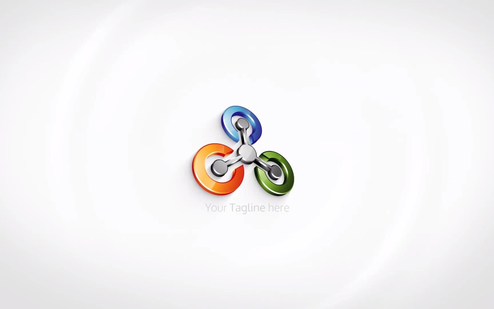 干净简洁由内而外扩散水波纹效果LOGO动画演绎AE模板