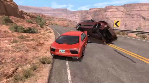 模拟汽车:急转弯后突然眼前一辆卡车,司机很崩溃