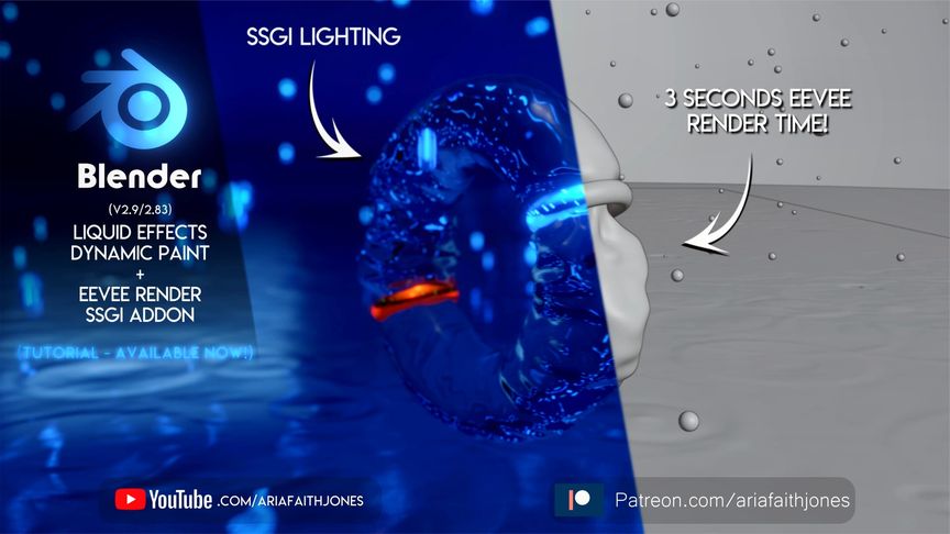 Blender -如何制作液体流体效果-动态绘制+Eevee SSGI插件教程