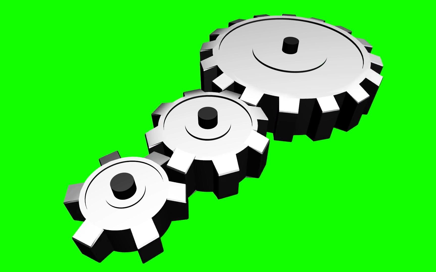 绿幕抠像旋转的齿轮
