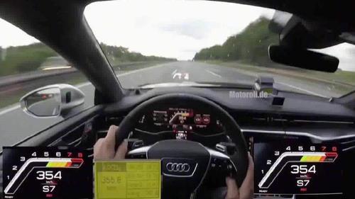 奥迪RS7极速测试,跑出了超越高铁的速度