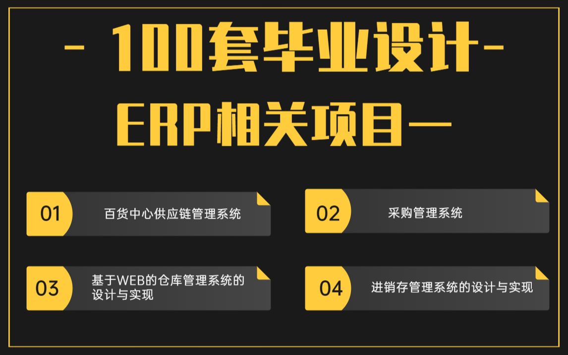 100套毕业设计(内附源码 论文)- ERP相关项目-百货中心供应链管理...