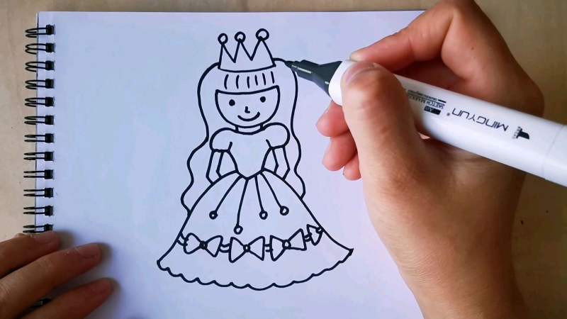 简笔画小公主,一起来画画