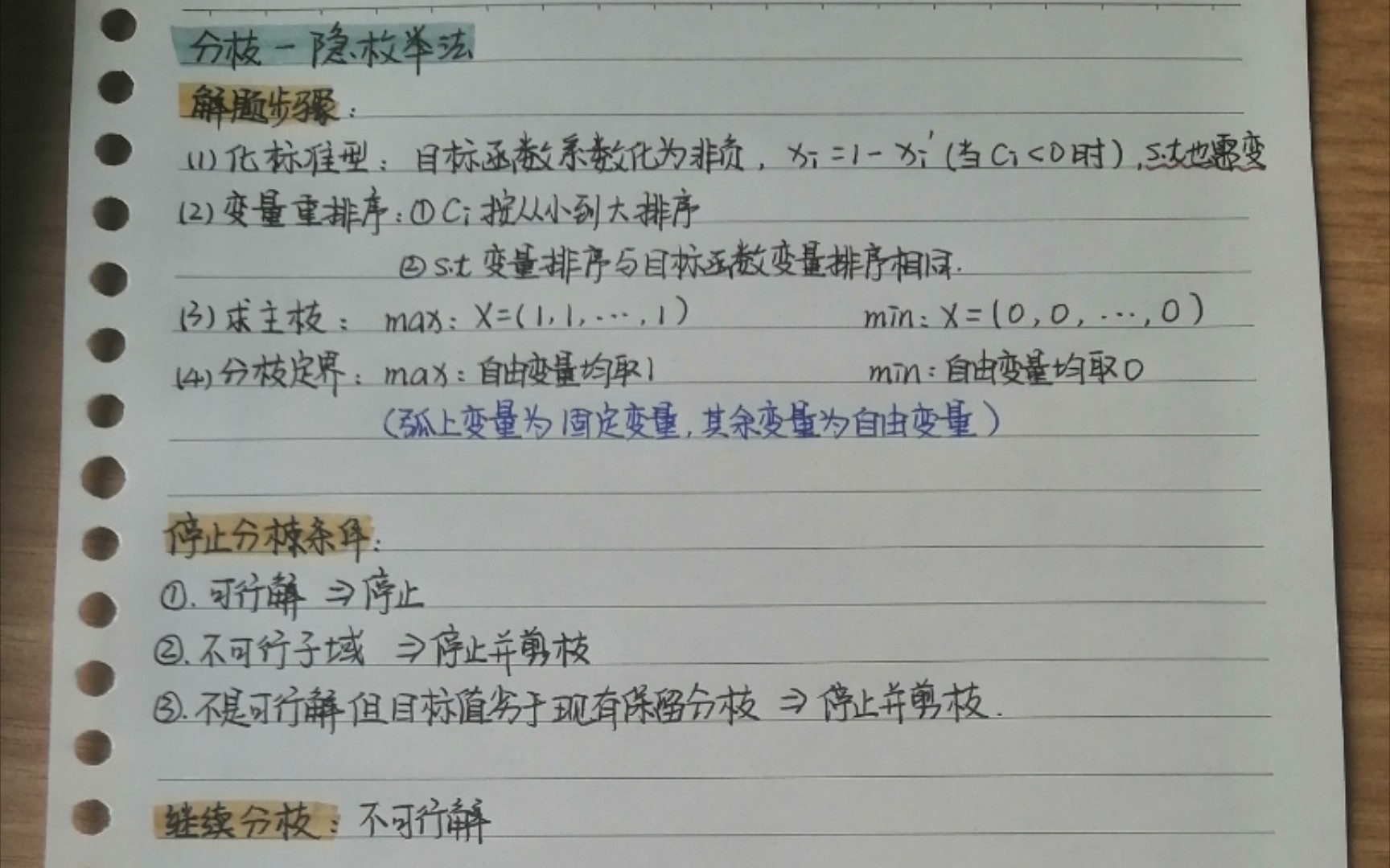 【运筹学】0-1整数规划 分支-隐枚举法