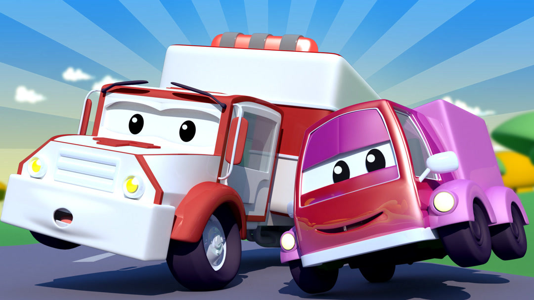 汽车城之救护车安柏 第59集 粉红小汽车对化妆品过敏了