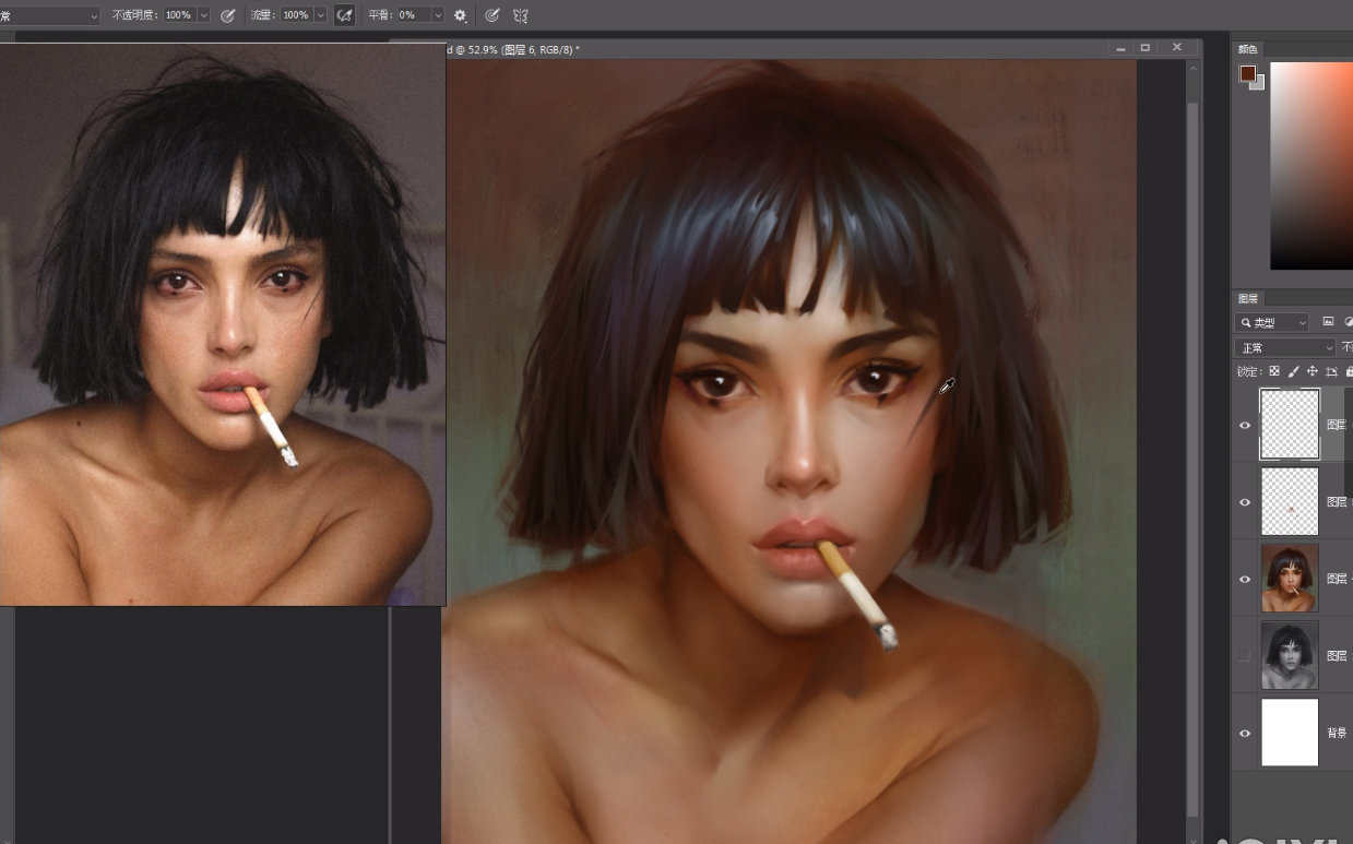 【ps厚涂教程】零基础板绘入门必看,厚涂人像详细讲解练习。