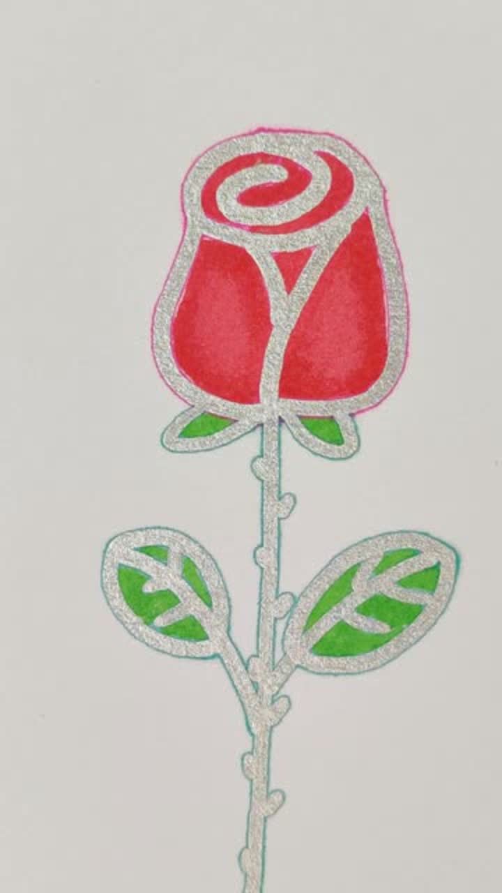 玫瑰花这样画简单易学