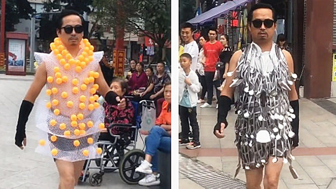 四川80后大哥励志成为草根形象设计师,锅铲钢丝球都被他做成时装
