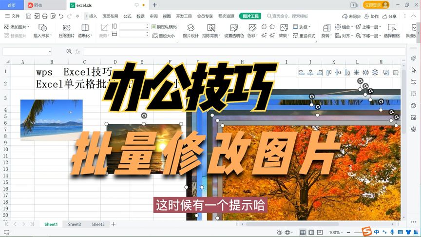 Excel单元格怎么批量修改图片大小,教你一分钟学会