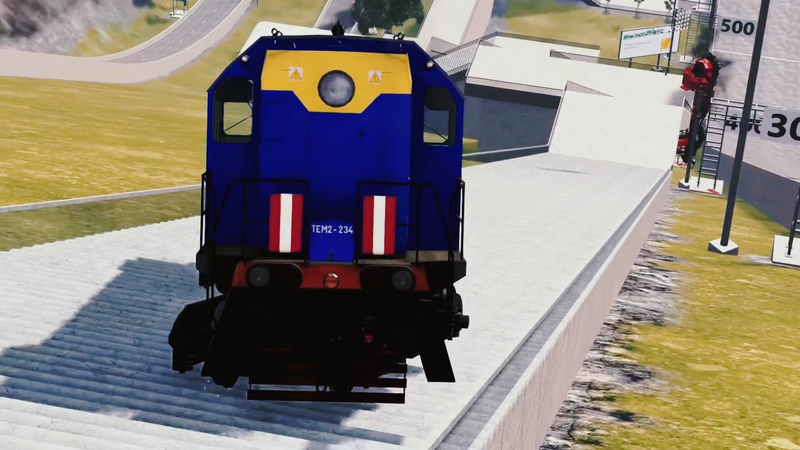 火车vs危险楼梯 撞车模拟器