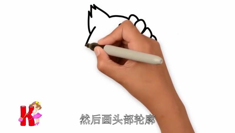给宝宝画小猫咪,凯蒂猫简笔画涂色彩