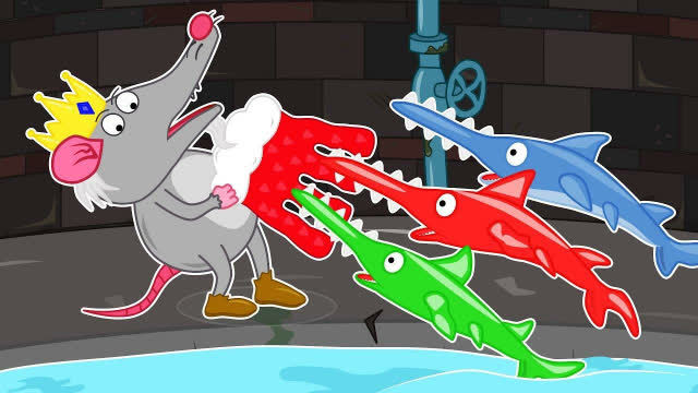 卡通动画 小狮子把锯齿鱼送到了安全的地方