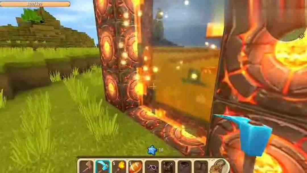 迷你世界:地心世界创造家园!在熔浆中发现了不灭喷泉和灯!2