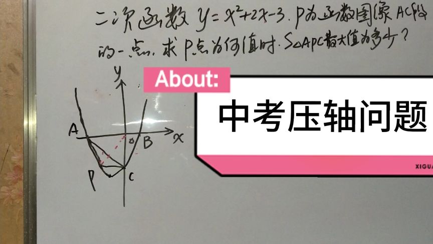 中考压轴问题:求二次函数中的面积问题#学浪计划#
