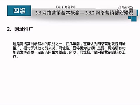 3.6.2.5 网络营销的职能《电子商务师(四级)》
