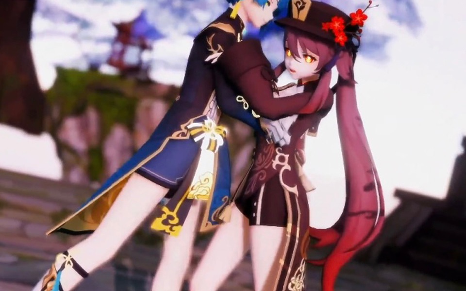 【原神MMD】璃月少爷与小姐的危险派对【行秋x胡桃】2p互换女位