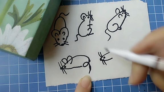 老鼠简笔画,鼠年画一画