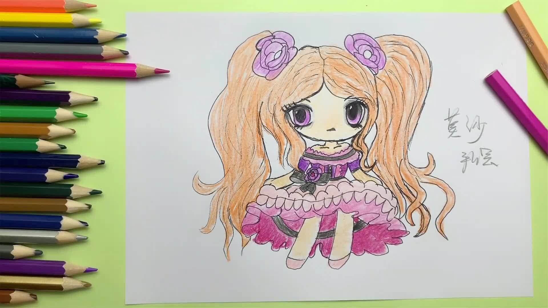 手绘│Q版叶罗丽莫纱卡通简笔画│感觉这个莫纱有点生气