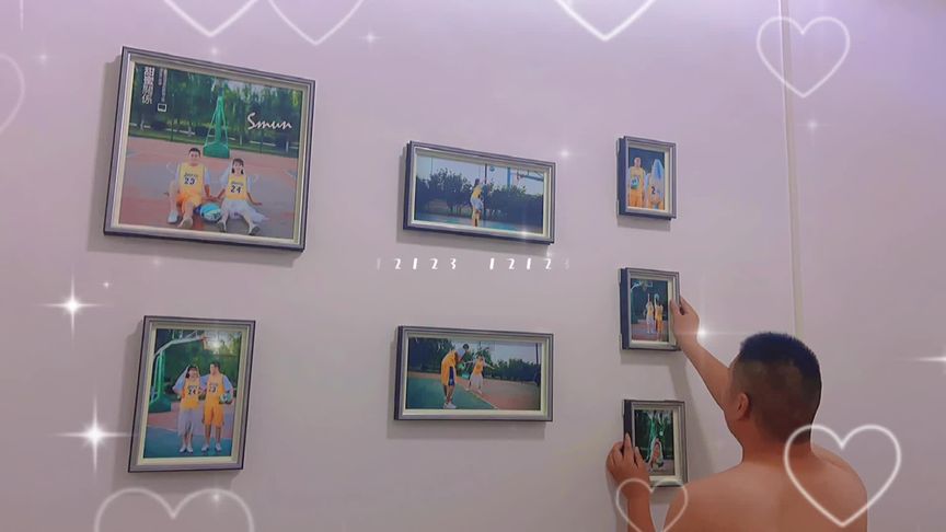 #照片墙 眼睛是水平仪 锤子钉子挂满幸福