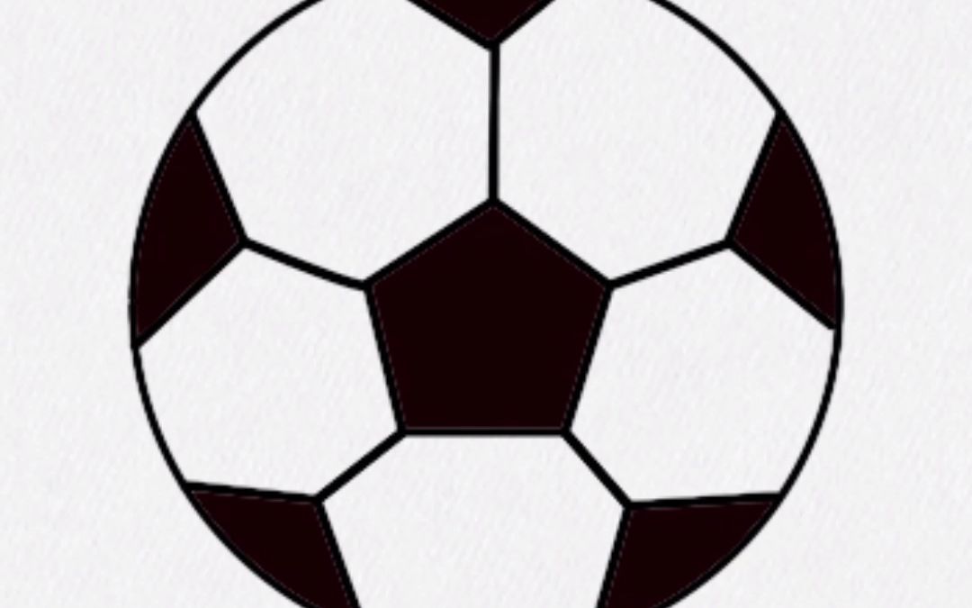 用圆和五边形画足球,很简单吧