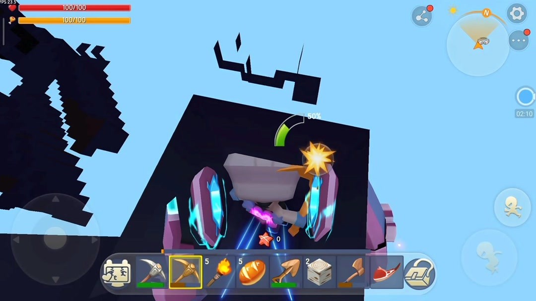 迷你世界生存模式:通过卡视角发现一个矿洞