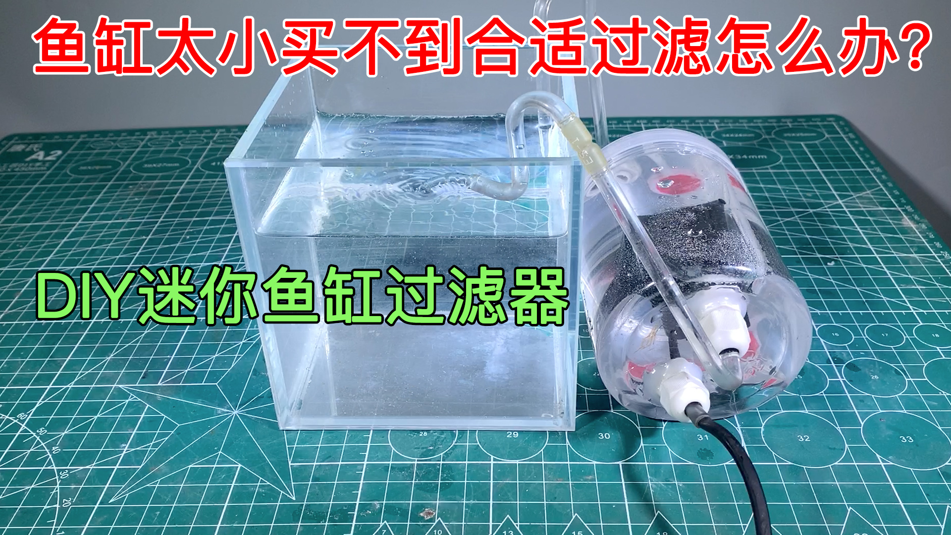 鱼缸太小买不到合适过滤怎么办?那自己DIY迷你鱼缸过滤器