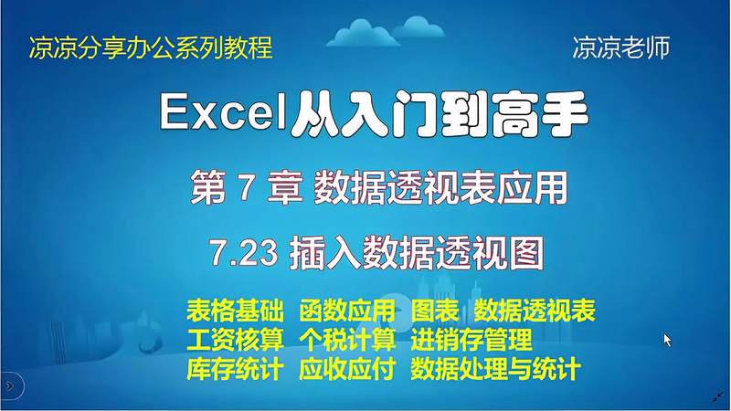 7.23 Excel表格插入数据透视图