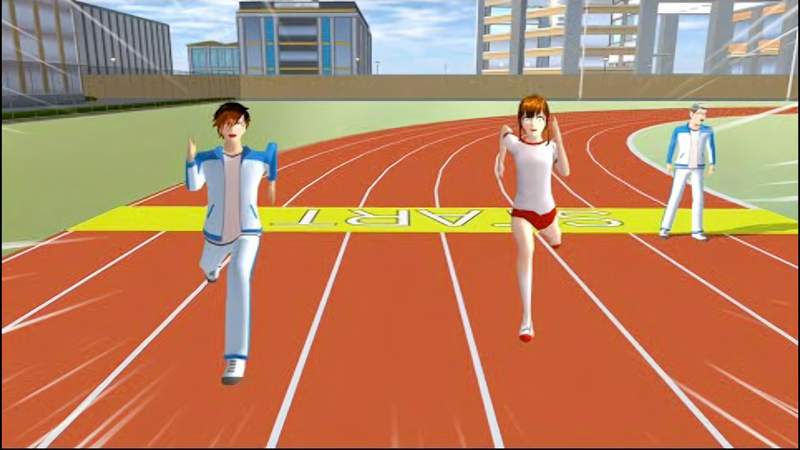 樱花校园模拟器:一年一度的樱花大学百米冲刺决赛,你们支持谁呢