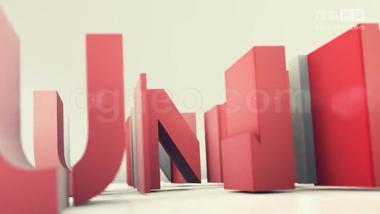 动态组合三维标题字幕开场视频动画 Clean Pieces