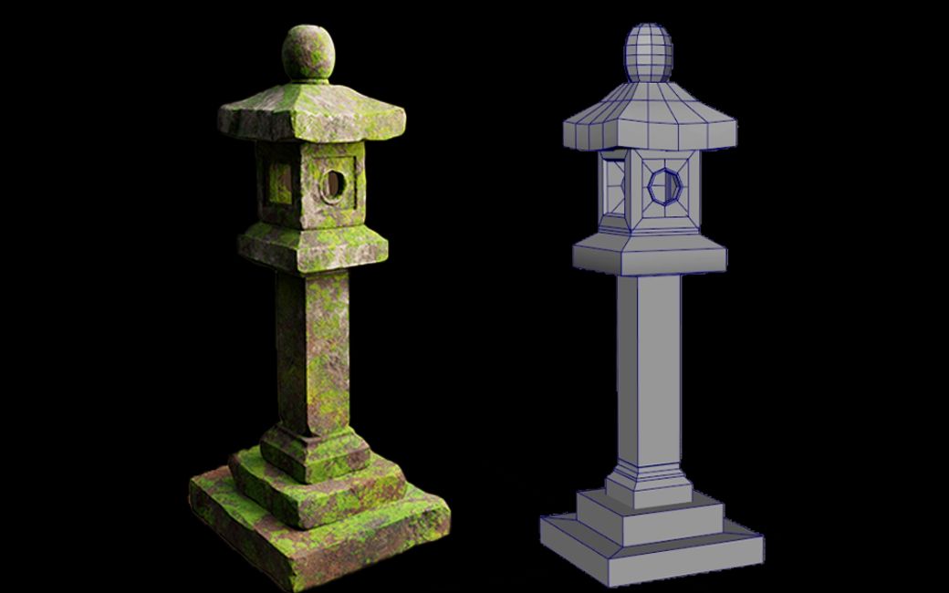 26分钟学会建模石灯低模制作!maya零基础建模教程